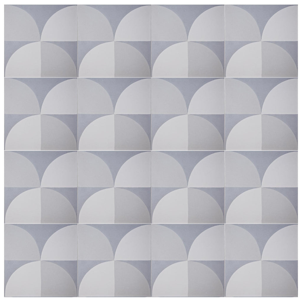 'Scallop' Light Grey - Encaustic Tile (sample) – Lindsey Lang Design ...